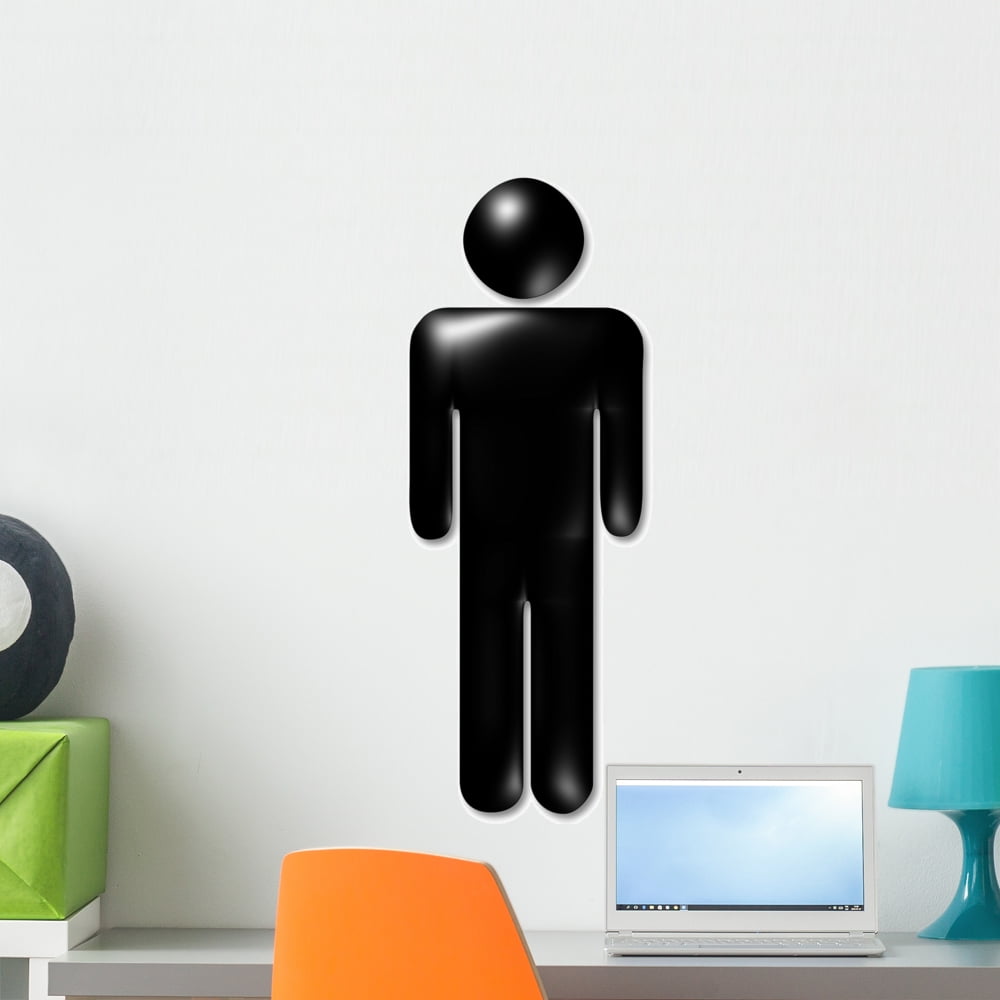 Man One Symbol Wall Decal by Wallmonkeys Peel and Stick Graphic (24 in ...