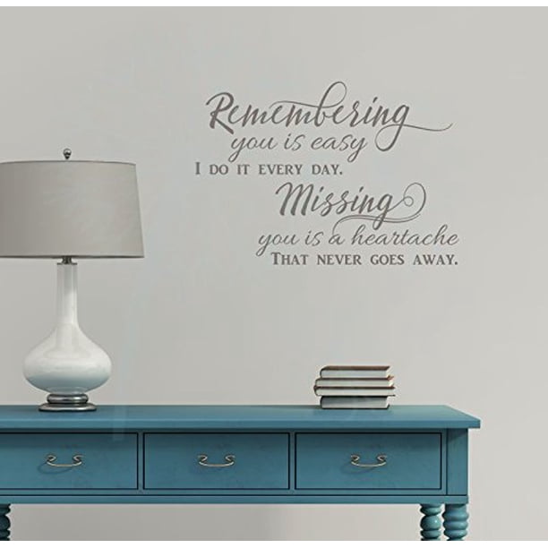 Remembering You Is Easy Vinyl Lettering Quote Wall Decor Art Memorial ...