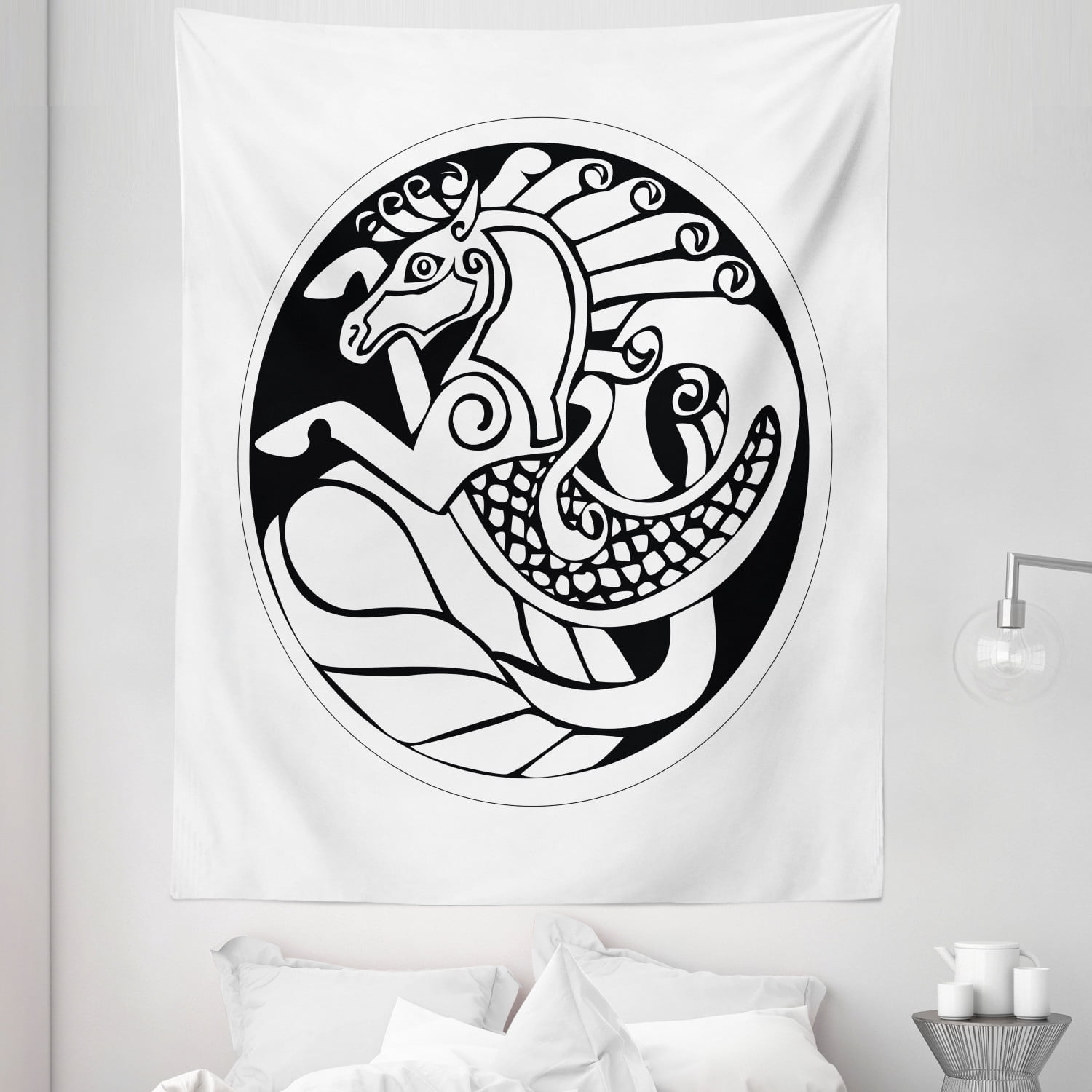 Celtic Tapestry, Druidic Astronomical of Unicorn Water Horse in Circle ...
