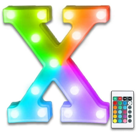 Colorful LED Marquee Number Lights Sign with Remote Timer Light Up ...