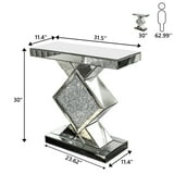 SHYFOY Crystal Mirrored Console Table, Silver Diamond-Inlaid, Modern Home Decor - Walmart.com