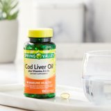 Spring Valley Cod Liver Oil plus Vitamins A & D3 Immune Health Dietary ...