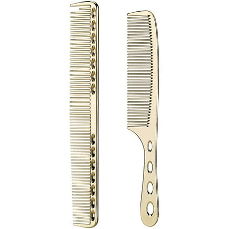 LUO 2 Pack Anti-Static Stainless Steel Hair Combs for Hairdressing ...