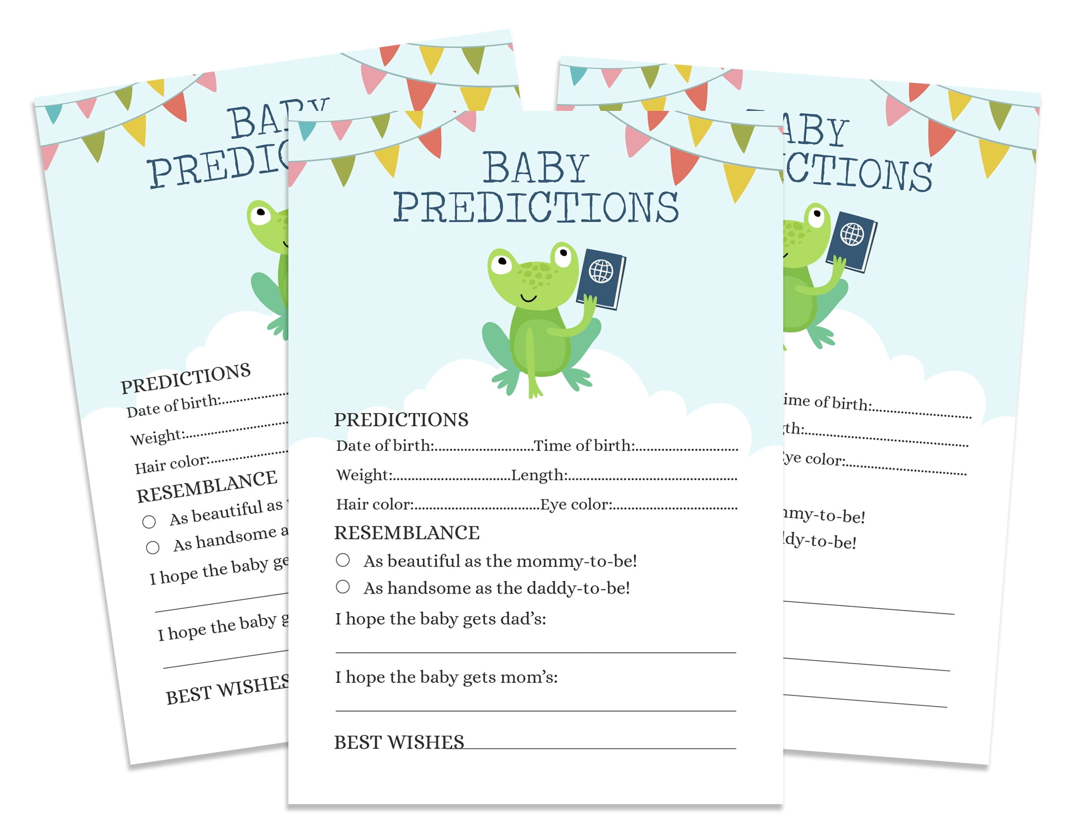 Inkdotpot Pack of 50, Boy/Girl Baby Shower Party Collection, Prediction ...