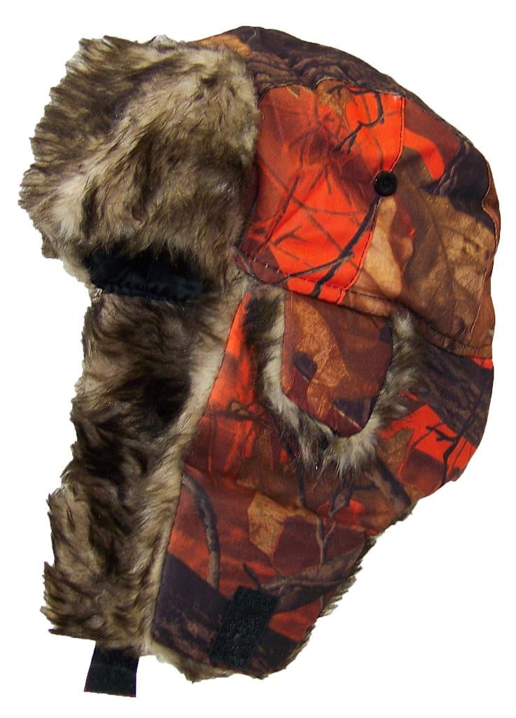 Orange Real Tree Camouflage Hunter/Trapper Winter Hat (One Size ...