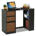 Furinno 15110 JAYA Modern Espresso Computer Study Desk with Shelves ...