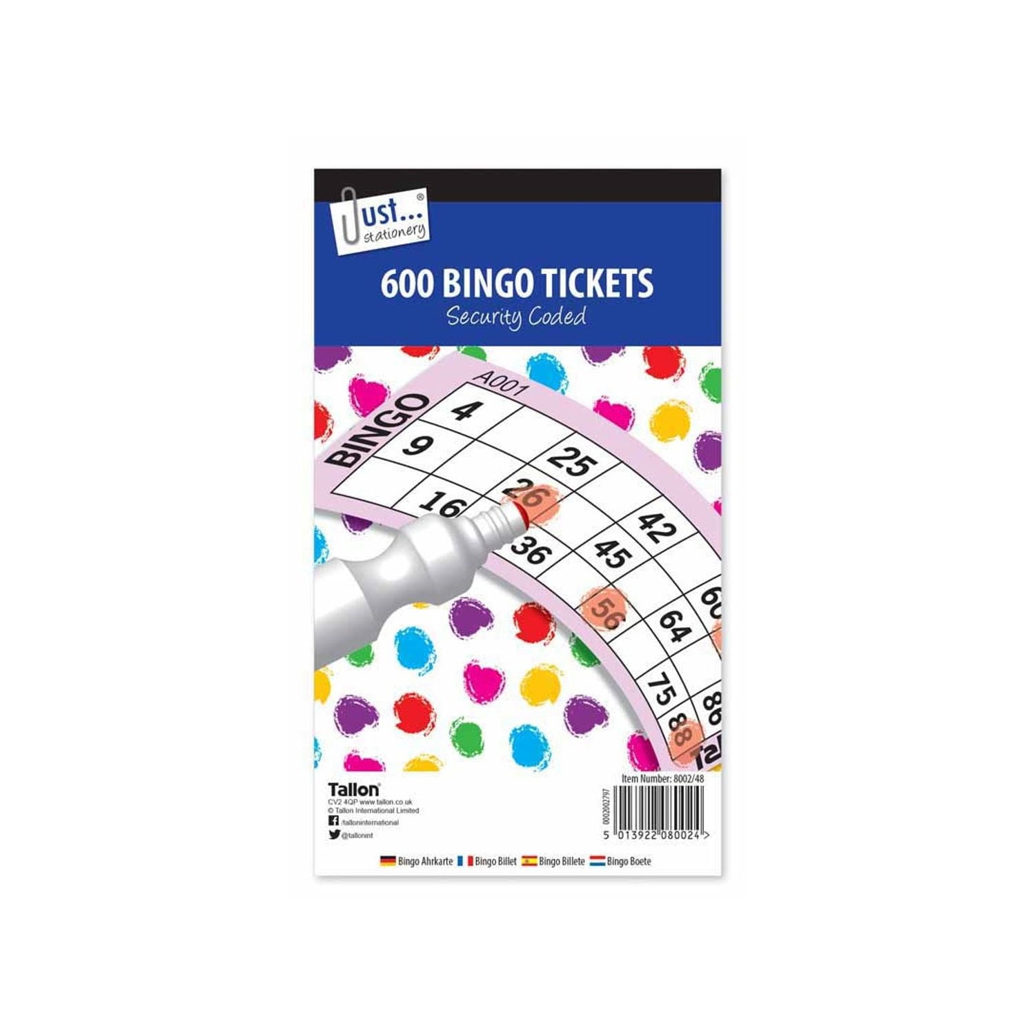 Click here for Just Stationery Jumbo Bingo Tickets One Size prices