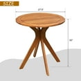 Costway 27'' Solid Wood Round Table for Patio, Deck, Exterior, Outdoor ...