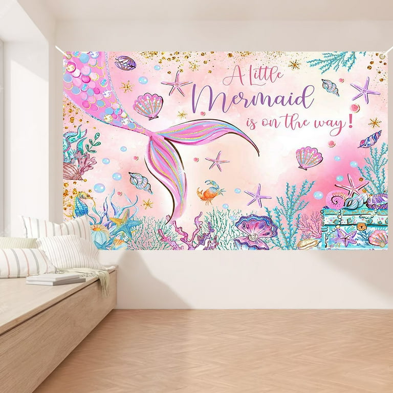 Little Mermaid Baby Shower Banner Cheerland Iridescent Under The Sea