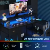 Walsunny 72" L Shaped Home Office Desk with 3 Tier Storage Shelves ...