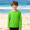 Boys Long Sleeve Swim Shirt Summer Beach Sun Rash Guard Kids Solid ...