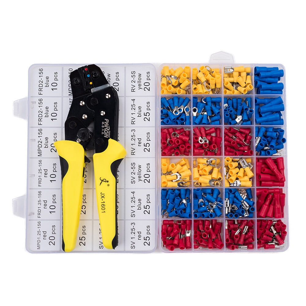 Juego profesional de pinzas crimpadora y terminales aislados - 500 ...
