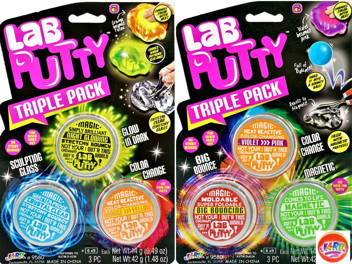 Set Putty Bundle JA-RU Lab Glow in The Dark Slime, 6 unidades | Bodega ...