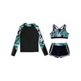 inlzdz Girls 2Pcs Swimsuit Floral Print Tankini Set with Long Sleeve ...