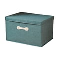 18L Linen Storage Box with Lid – Foldable Organizer Bin Stackable with ...