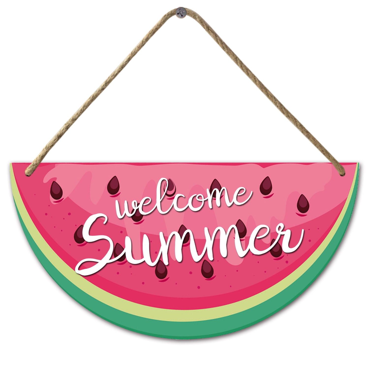 Eveokoki Welcome Summer Door Sign,11x5.6 Inch Farmhouse Watermelon ...