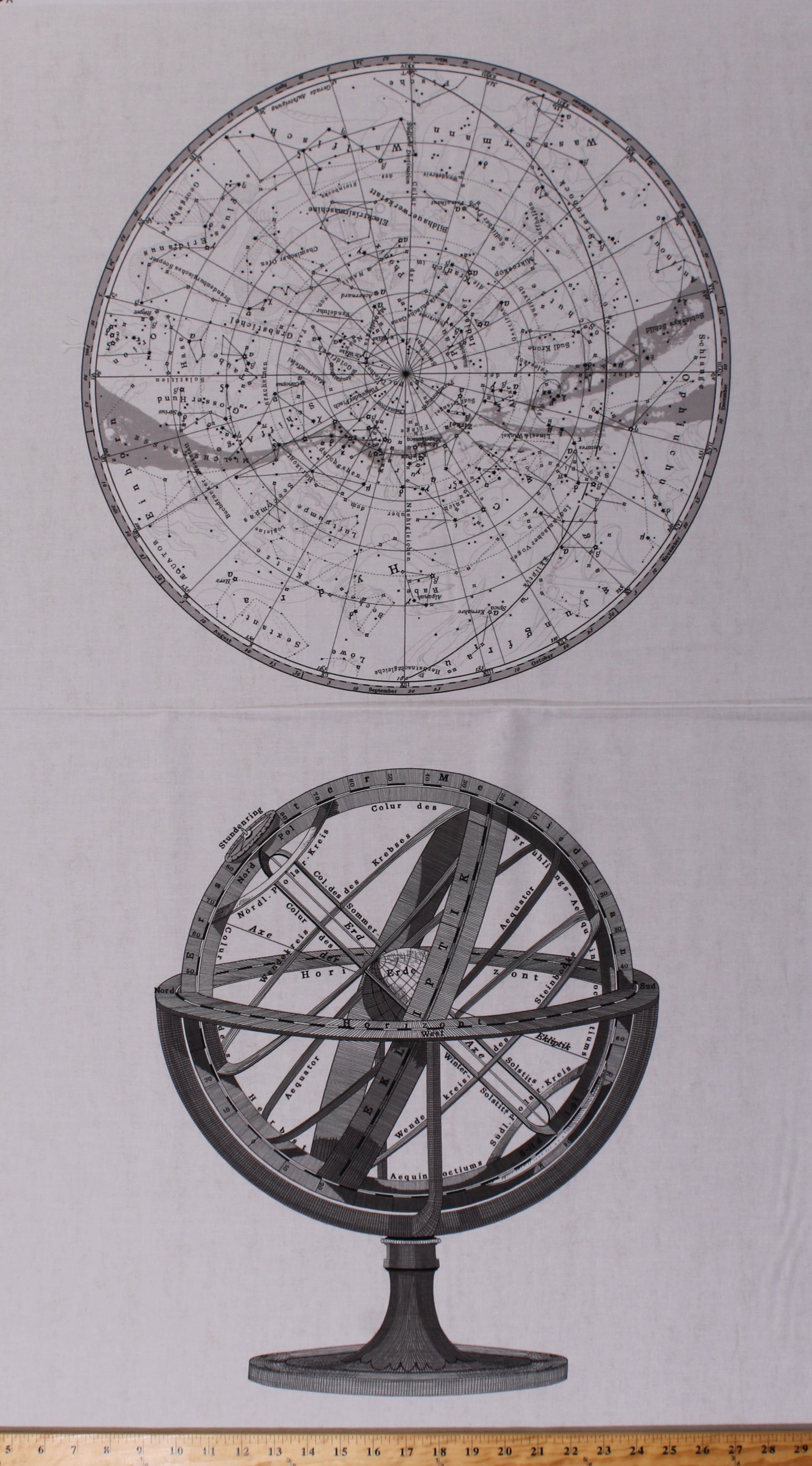 24" X 44" Panel Medieval Vintage Scientific Astronomical Instruments ...