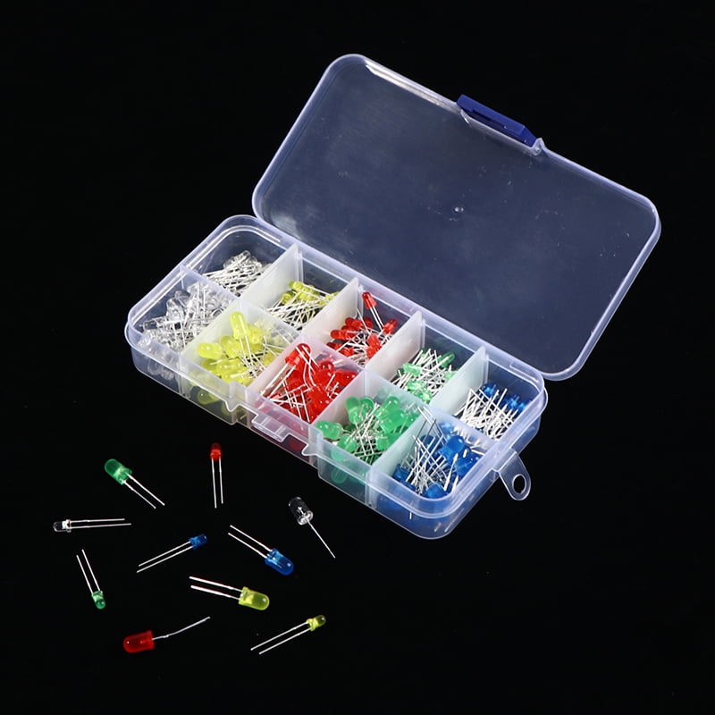 200pcs 3V 20mA Colorful Diodes 3mm LED Light Assorted Kit DIY LEDs ...