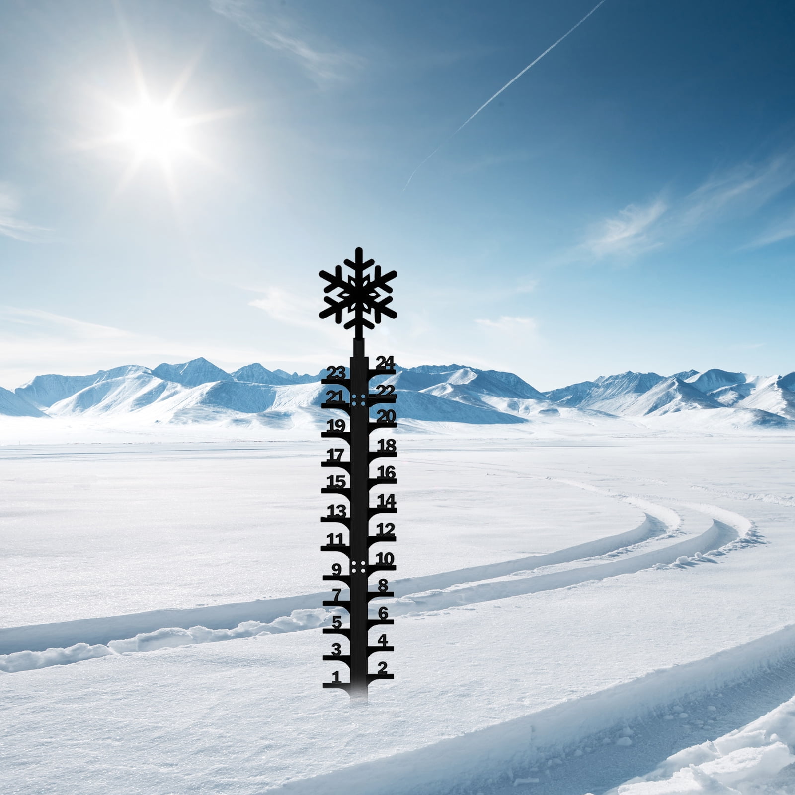 CJC 24" Snow Gauge, Snowflake Snowfall Measuring Gauge, Handmade Metal ...