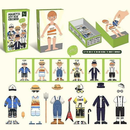 (Boy Change)Kids magnetic human body cognitive diy puzzles early ...