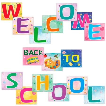 Back to School Banner Watercolor Welcome Banner Classroom Decoration ...