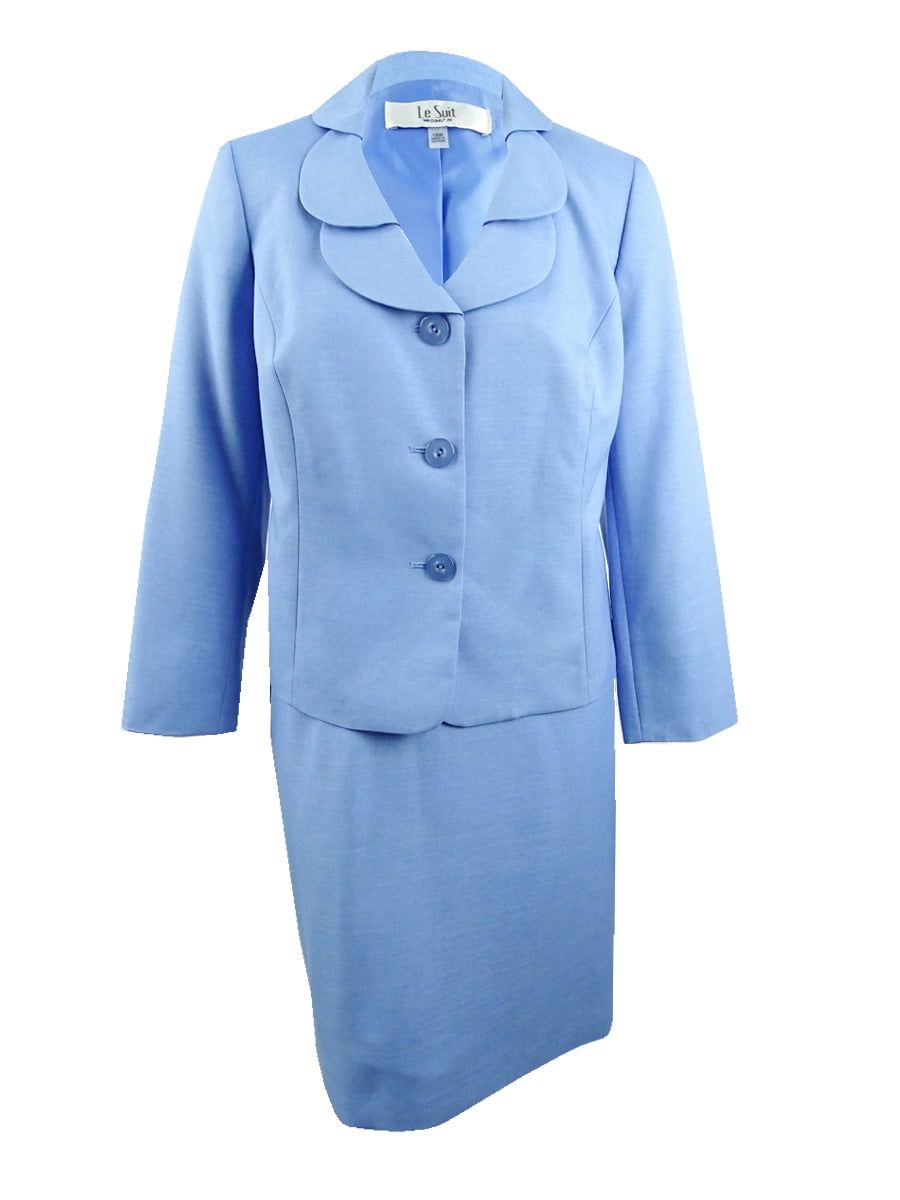 Le Suit Le Suit Womens Plus Size Shawl Collar Skirt Suit 20w Bel Air Blue