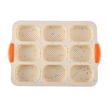 9 Grids Lightweight Toast Bread Mold Easy Clean Silicone Bakeware Non ...