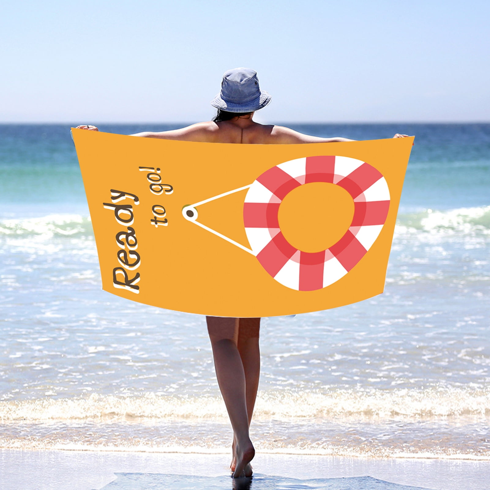 Honrane Beach Towel Thick 3D Floral Print Breathable Sand Free ...