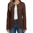 Aiyino Womens Long Sleeve Button Down Crew Neck Classic Sweater Knit