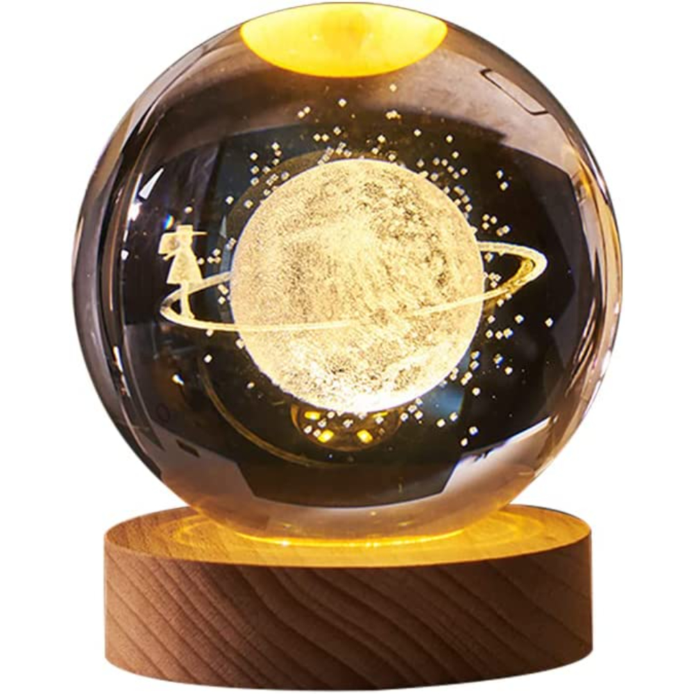 PEACNNG 3D Spacewalk Crystal Ball Night Light Ball Projection Lamp ...