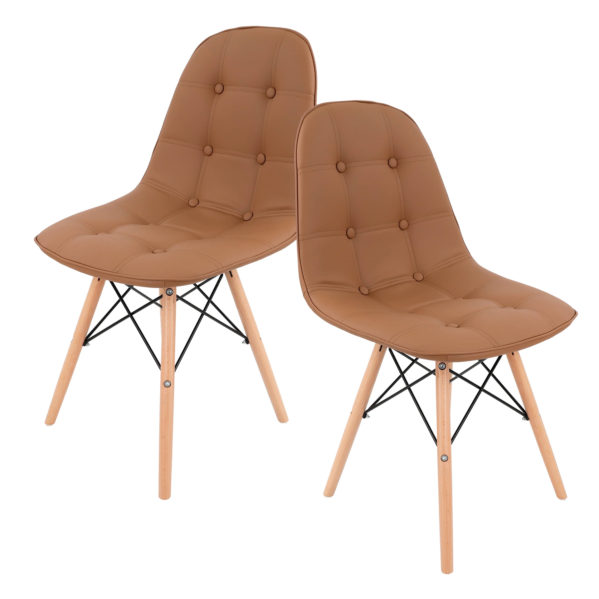 Set de sillas Gaon Home estilo Eames tapizadas en vinipiel chocolate | Bodega Aurrera en línea