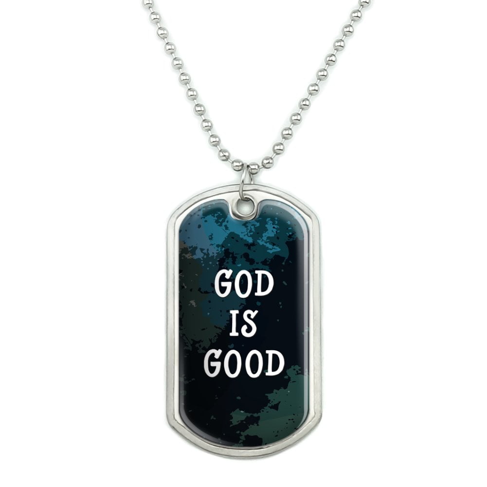 God is Good Christian Inspirational Religious Military Dog Tag Pendant ...