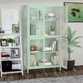Four Glass Door Storage Cabinet with Adjustable Shelves, Feet Cold ...