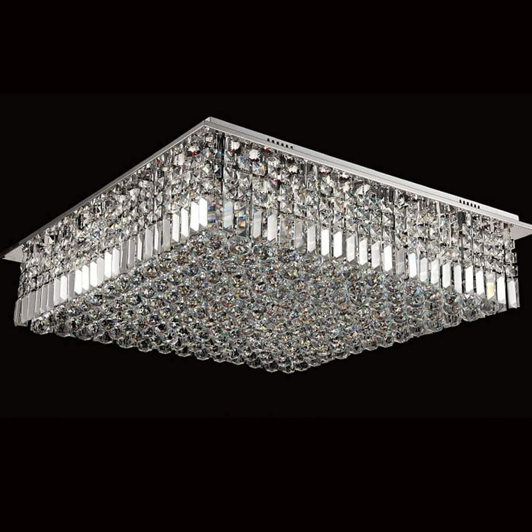 Square Flush Mount Crystal Ceiling Light | Shelly Lighting