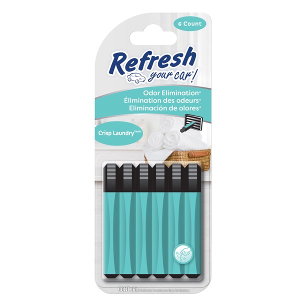 Refresh Your Car! Crisp Laundry Car Air Freshener Vent Stick - 6 Count ...