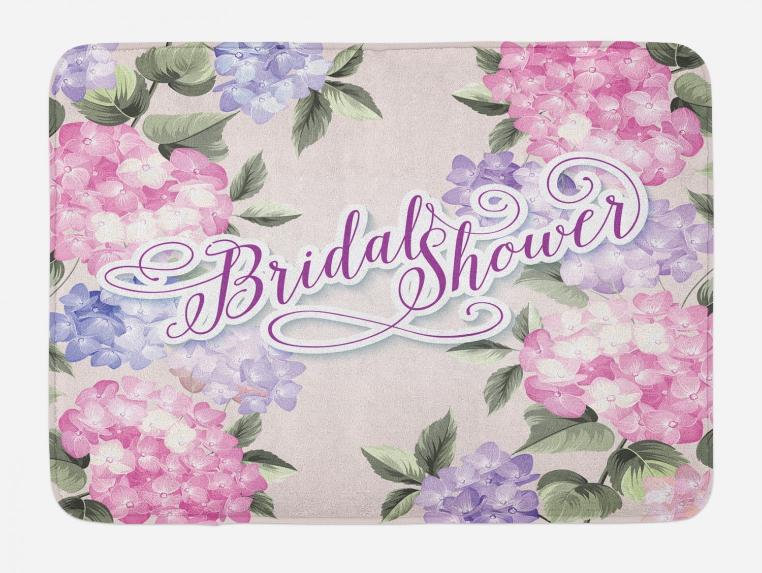 Bridal Shower Bath Mat, Shabby Chic Hydrangea Flowers Wedding Bride ...