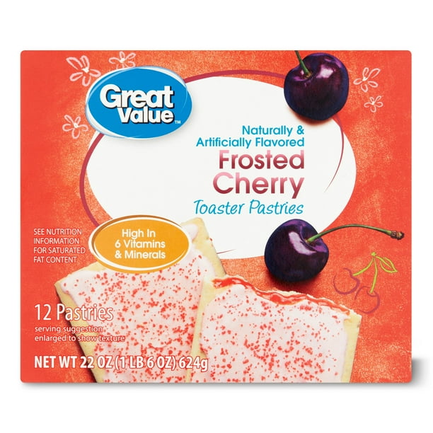 Great Value Frosted Toaster Pastries, Frosted Cherry, 22 oz, 12 Count ...