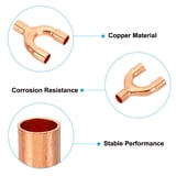 Uxcell 1/4 Inch ID Copper Fitting, 3Pcs 3 Way Y Type 99.9% Pure Copper ...