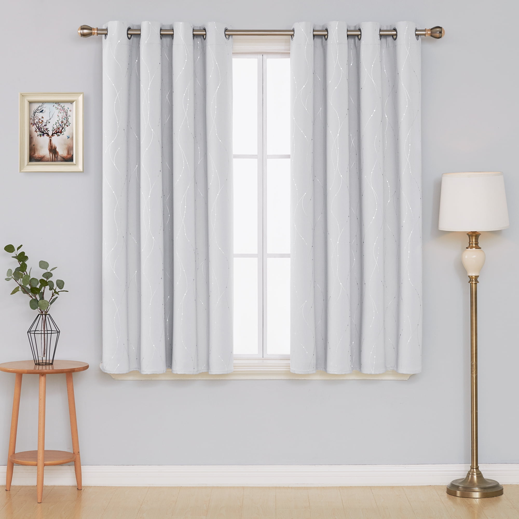 Deconovo Blackout Curtains for Kitchen Solid Grommet Room Darkening ...