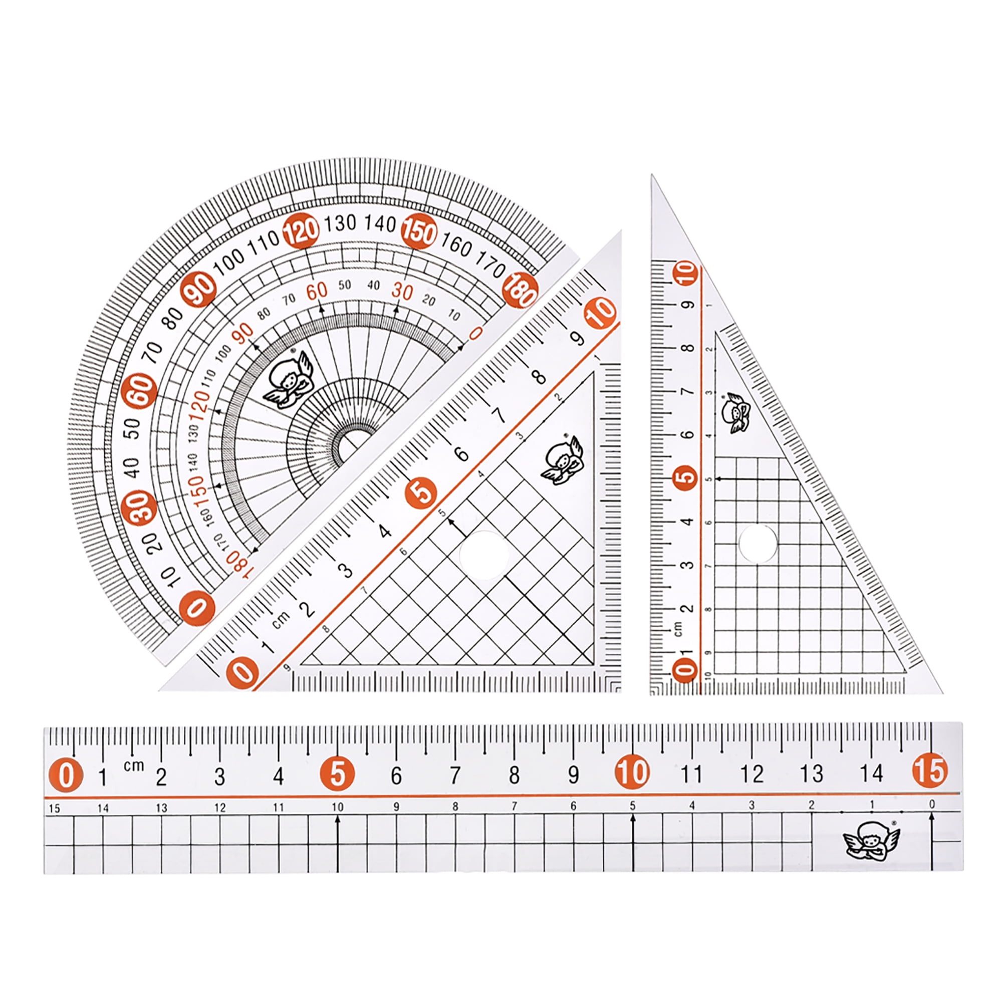 Measuring Tool Set with Protractor 30/60 45 Triangle Ruler 150mm ...