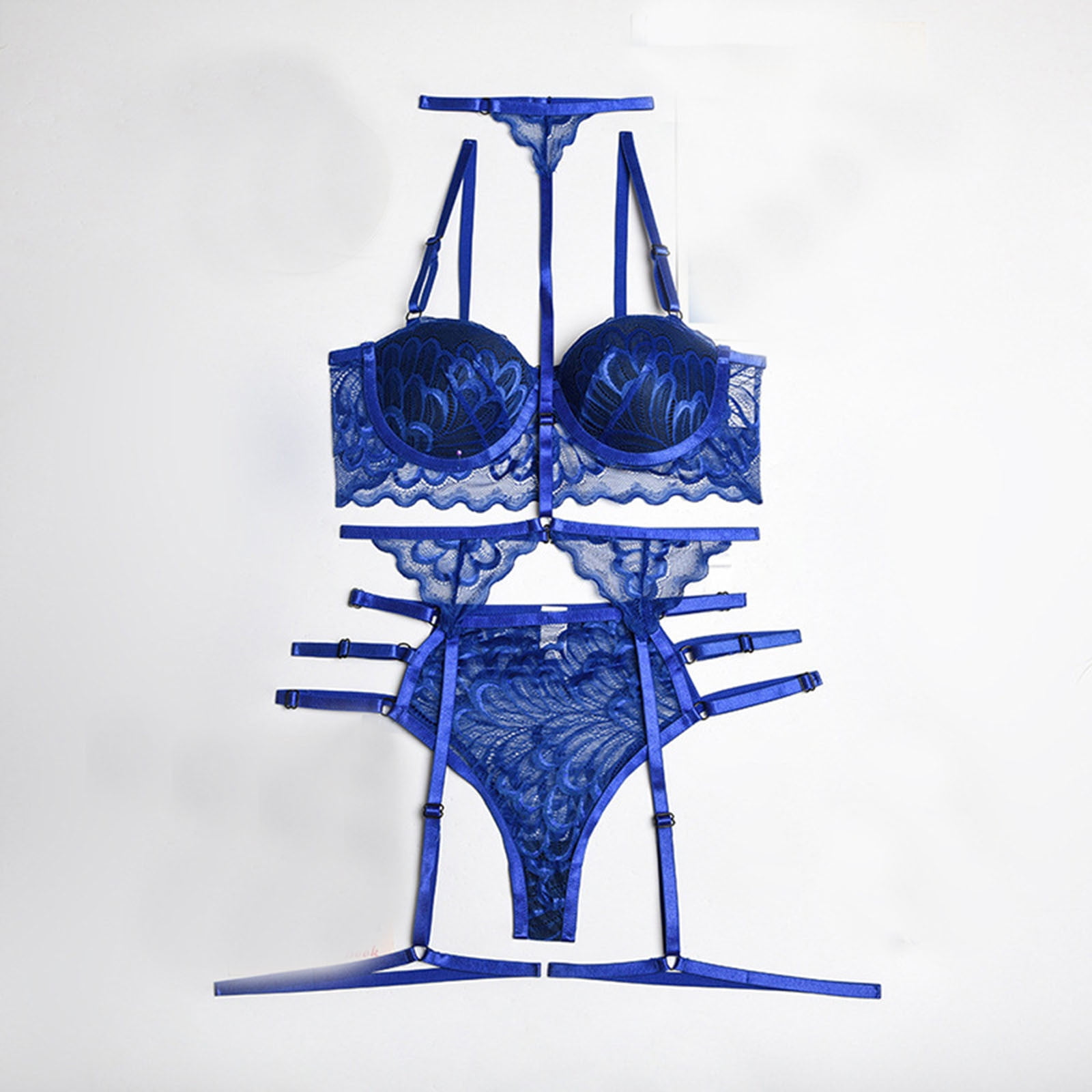 Hesxuno Womens Conjoined Body Lace Steel Ring Sexy Suit Sexy Lingerie