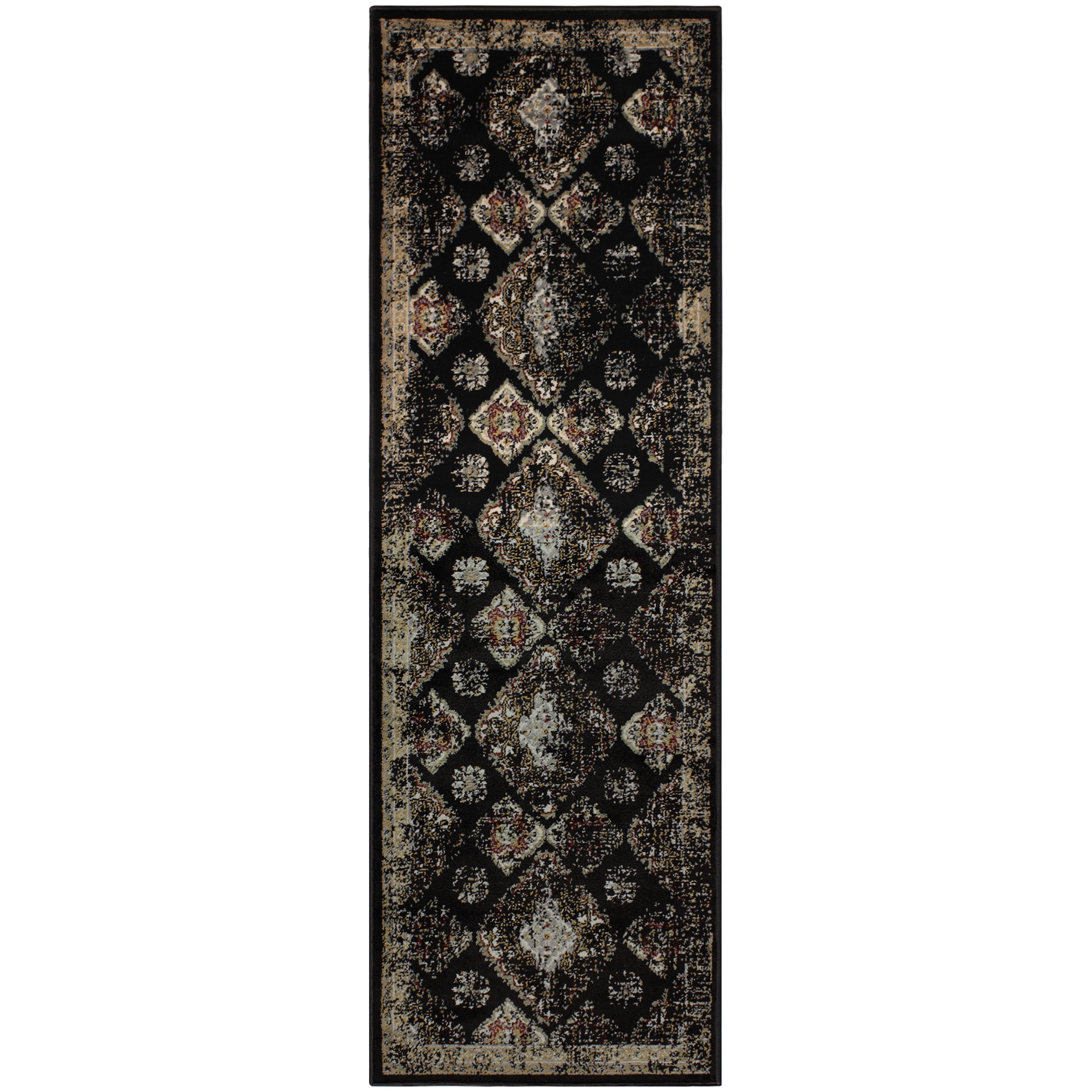 Mayfair Distressed Damask Indoor Area Rug by Blue Nile Nills - 2.6' x 8 ...