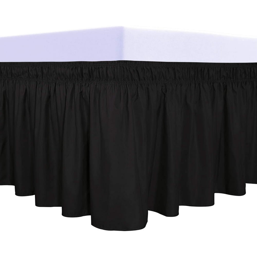 Easy Going Wrap Around Ruffled Bed Skirt 18 Inch For Queen King Size