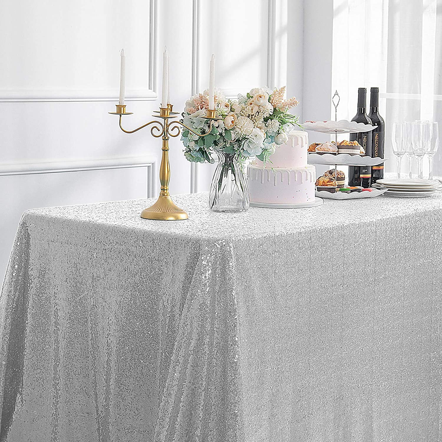 Table Cloths Kitchen & Table Linens Home Textiles Sparkly Sequin ...