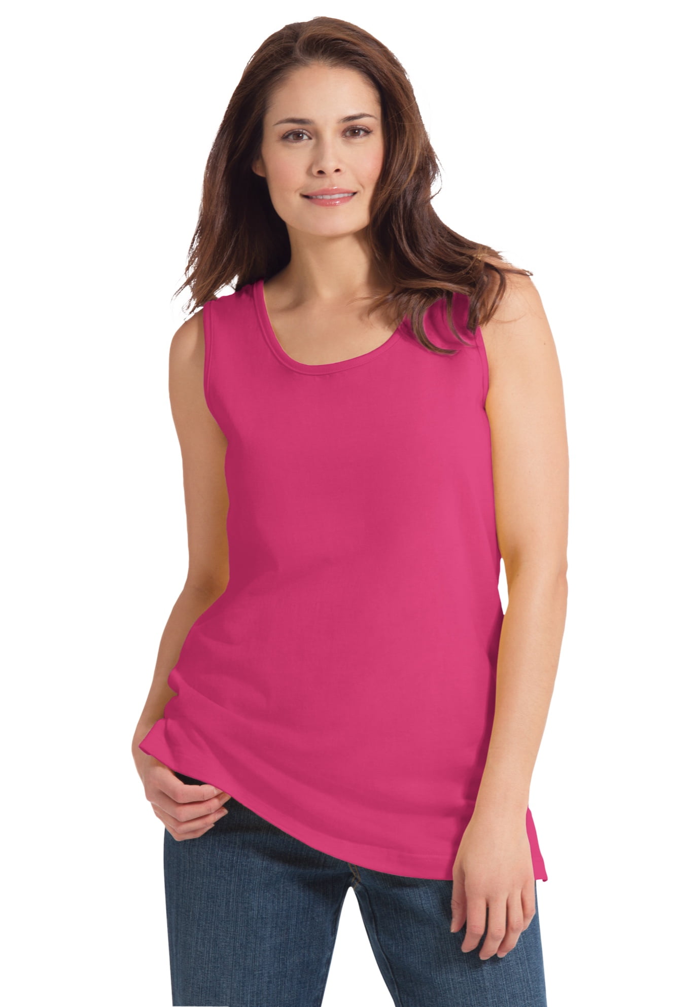 Woman Within Womens Plus Size Perfect Scoopneck Tank Top