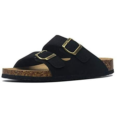 ATTOE 2020 New Summer Men's Cork Slippers Suede Leather Mule Clogs ...