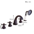 Brass Bathroom Sink Mixer Split Type 5 Pcs Bathtub Faucet Set Cold and ...