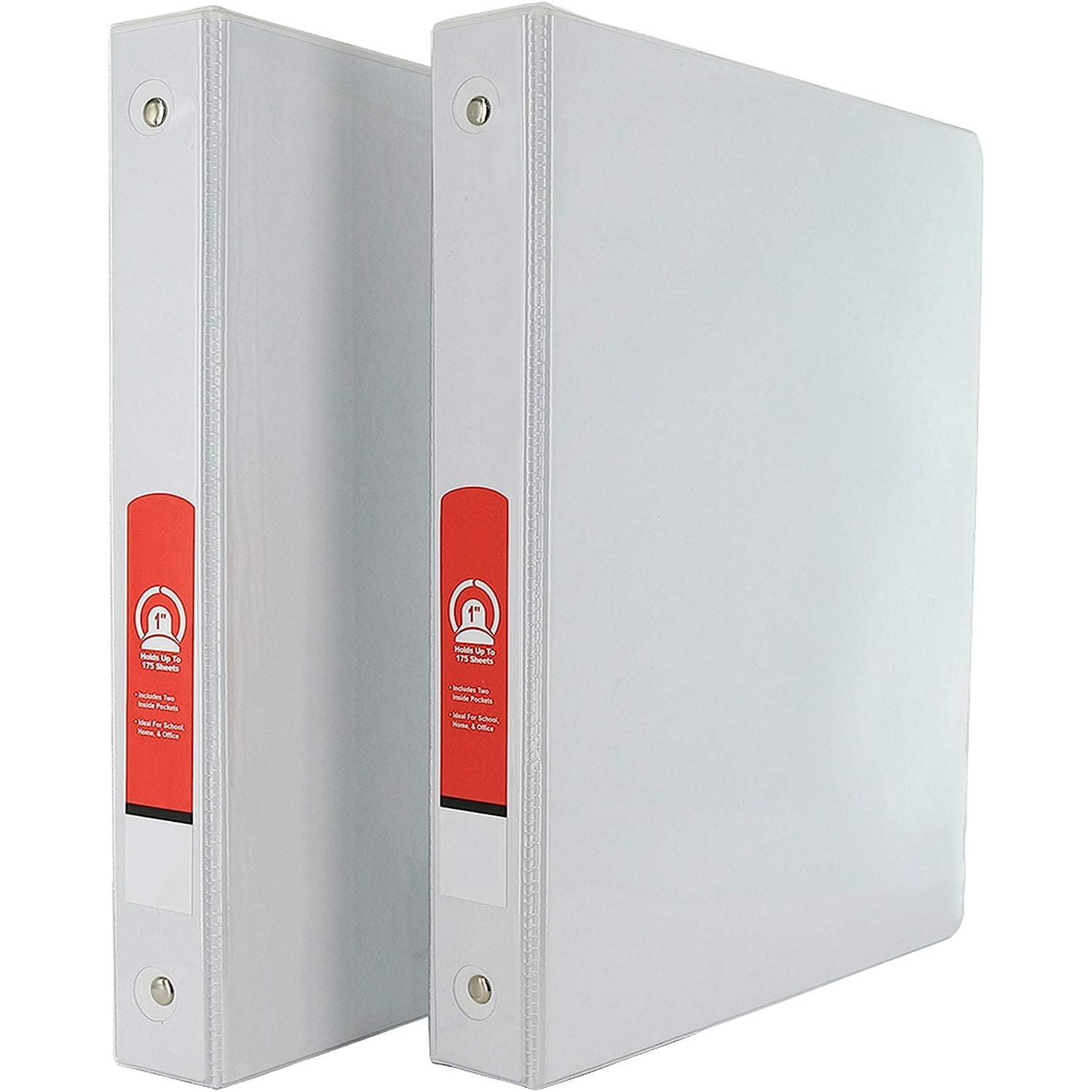 Bilot Super Great 1 Inch 3-Ring View Binder with 2-Pockets - Available in White - Great for ...