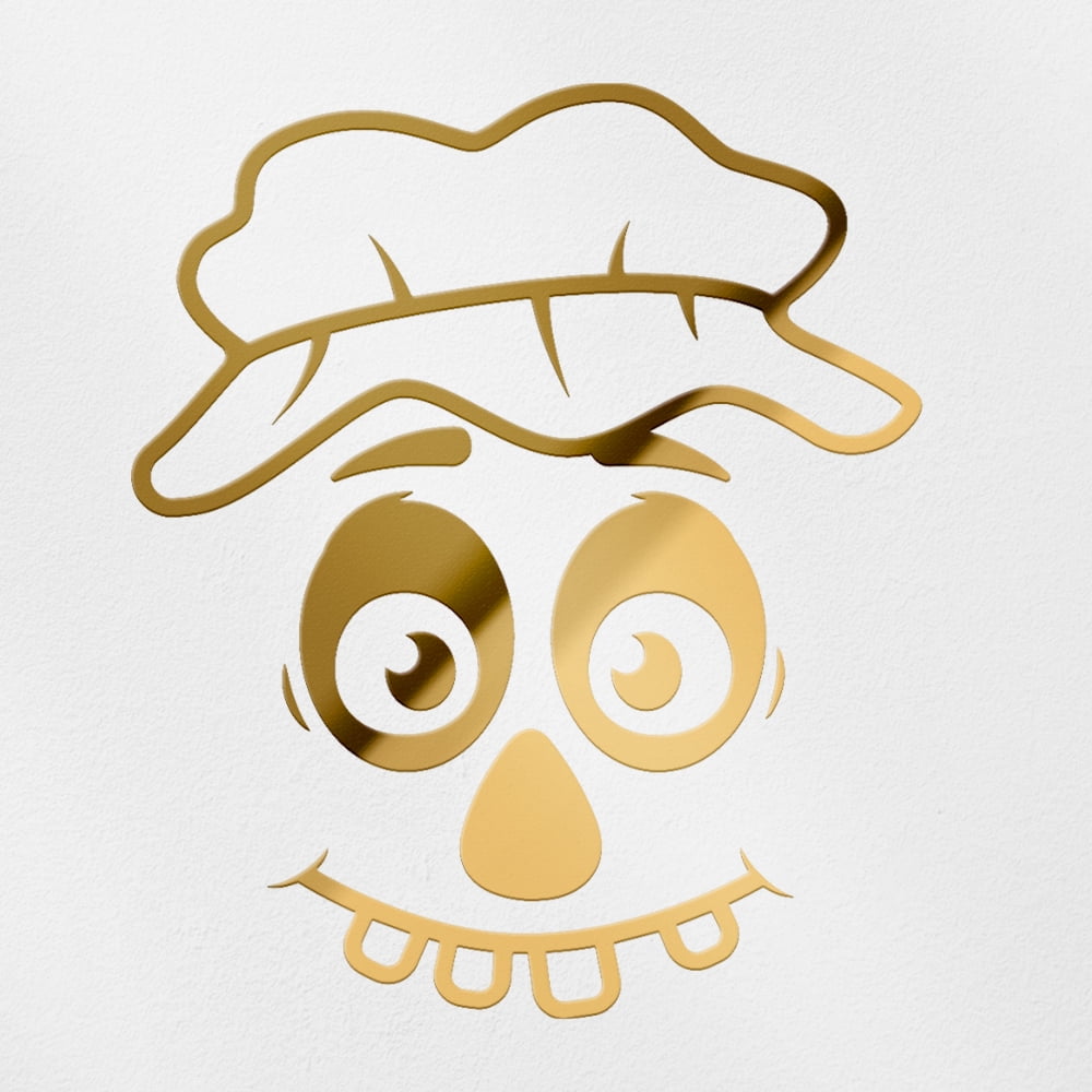 Transparent Decal Stickers Of Scarecrow Face (Metallic Gold) Premium ...