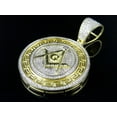 10K Yellow Gold Masonic Medallion Genuine Diamond Pendant 1.65" 0.85Ct ...